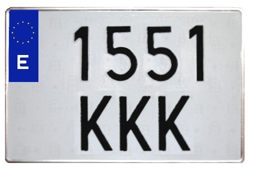 Placa Alta Cuadrada Europea · Aluminio 340x220 mm